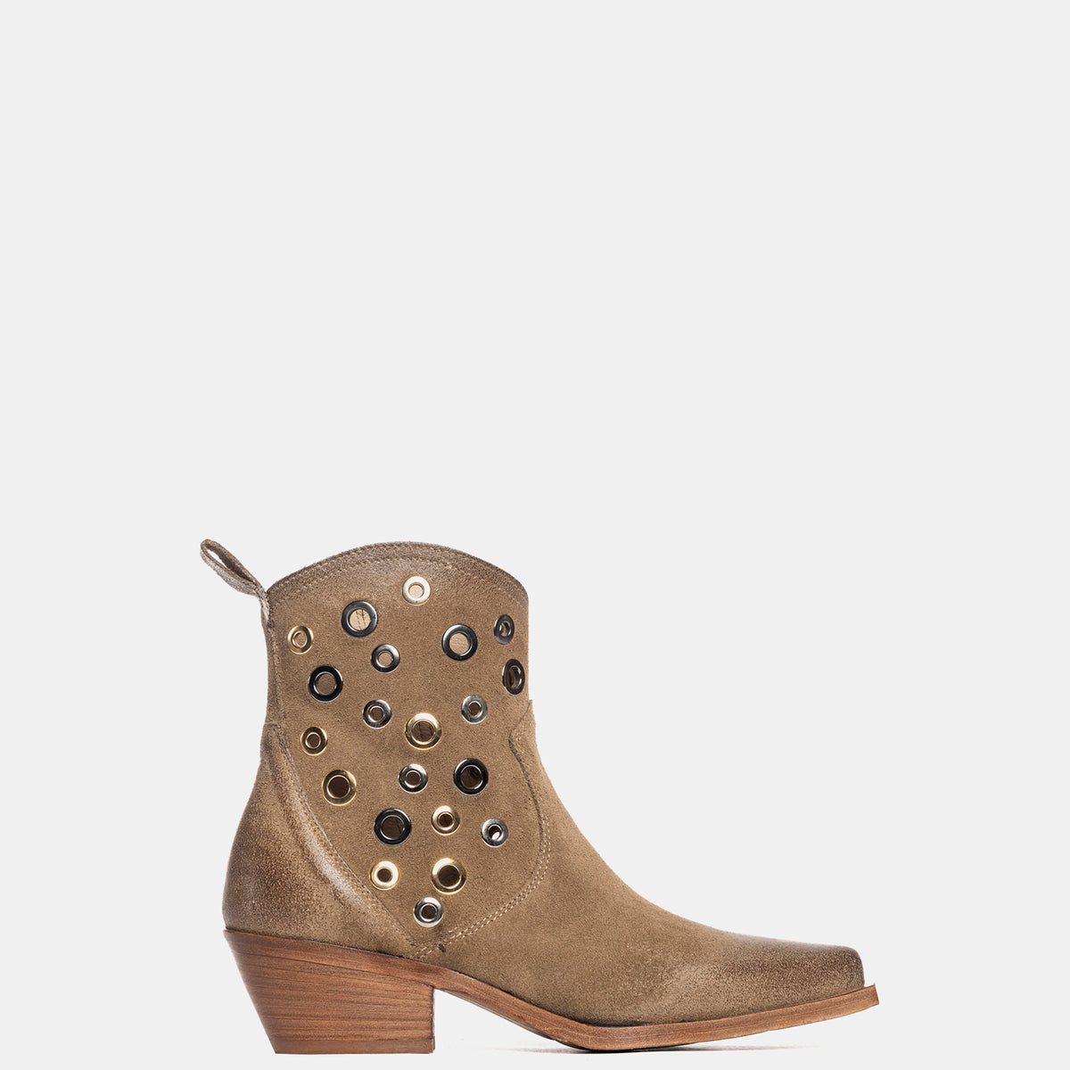 Tronchetti texani in camoscio tortora DX2024 – Metisse Official